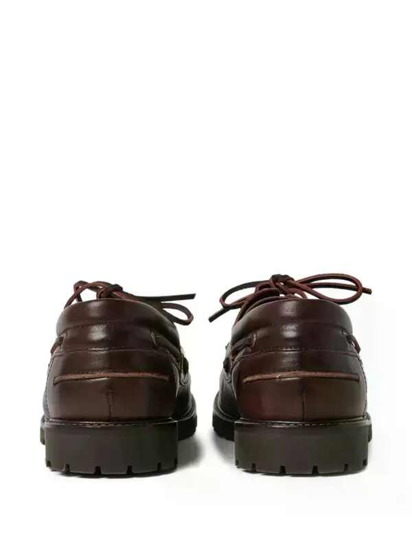 Studio Nicholson Raw-cut Guston Leather Boat Shoes - Brown