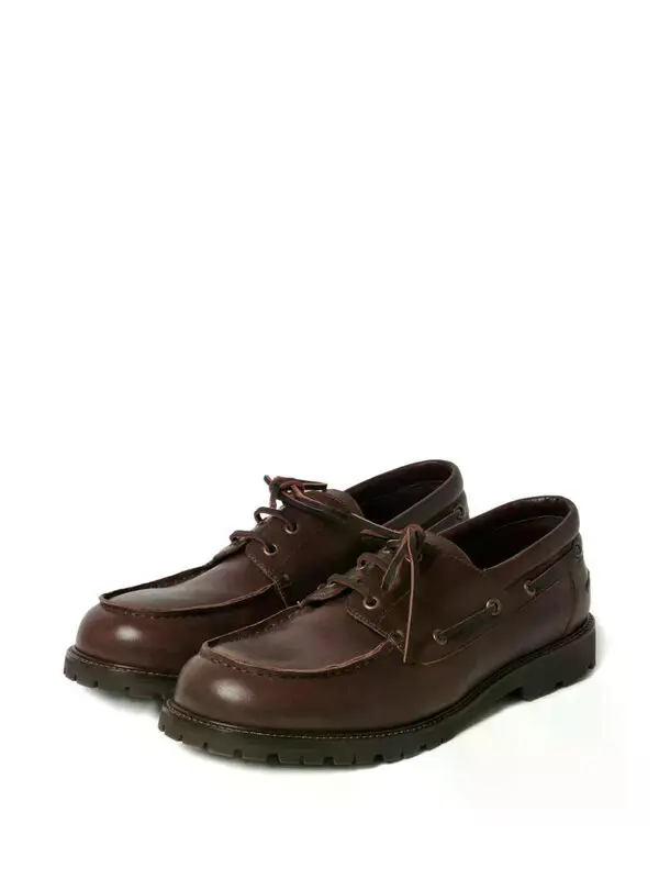 Studio Nicholson Raw-cut Guston Leather Boat Shoes - Brown