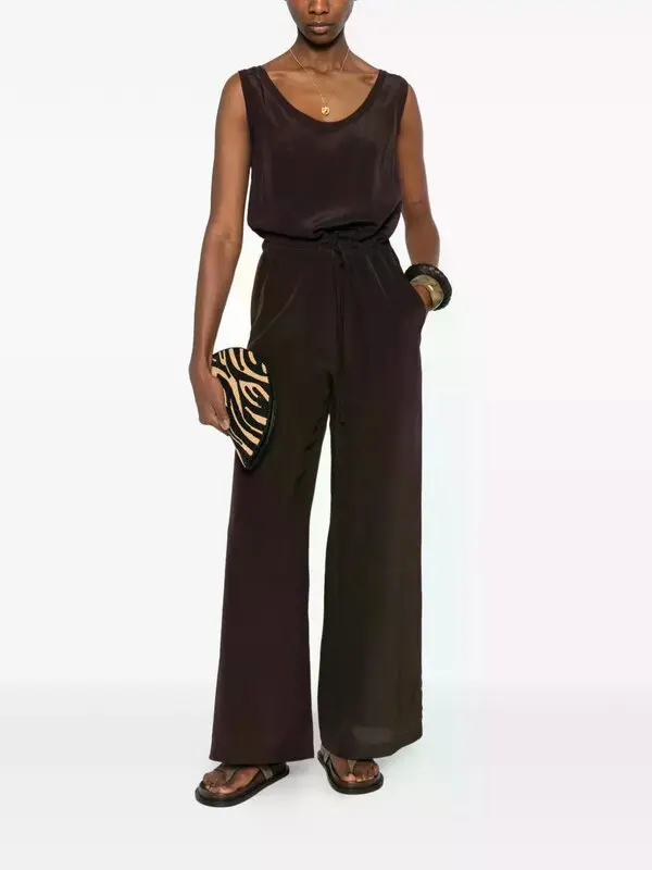 P.a.r.o.s.h Sweet Drawstring Sleeveless Jumpsuit - Brown