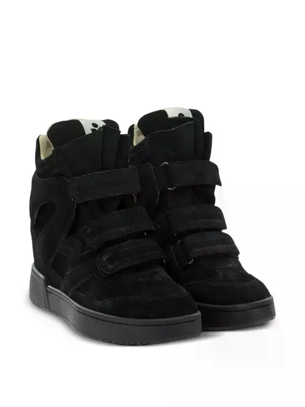 Isabel Marant Leather High-top Sneakers With Touch Straps