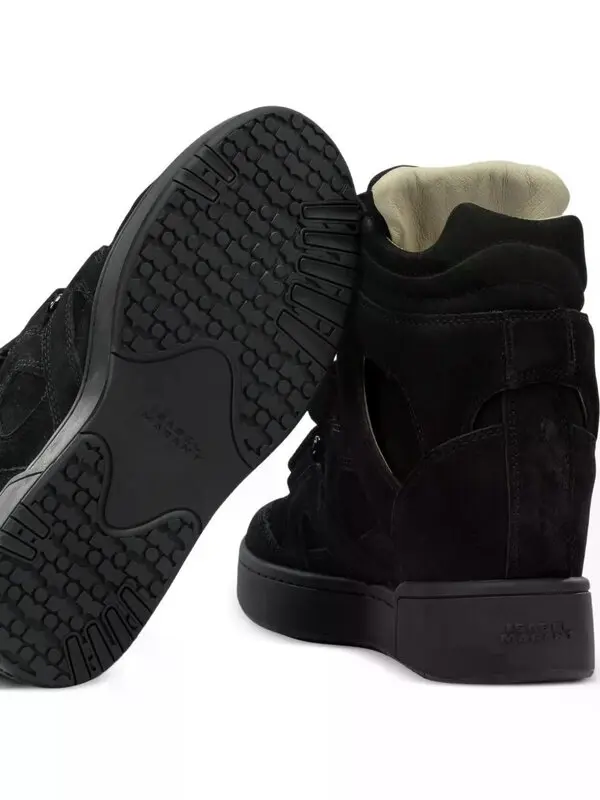 Isabel Marant Leather High-top Sneakers With Touch Straps