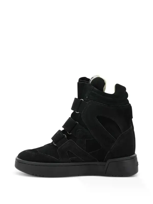 Isabel Marant Leather High-top Sneakers With Touch Straps