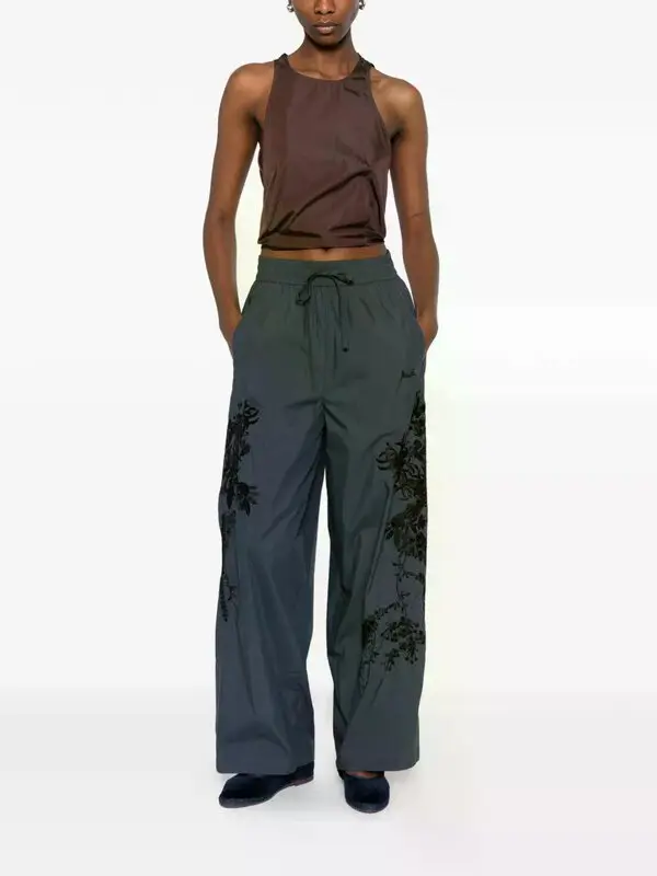 P.a.r.o.s.h Floral-embroidered Trousers