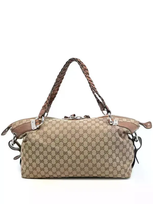 Gucci Gg Canvas Bamboo Bar Tote Bag