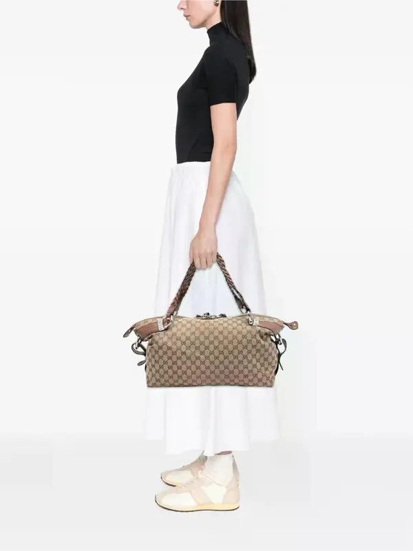Gucci Gg Canvas Bamboo Bar Tote Bag