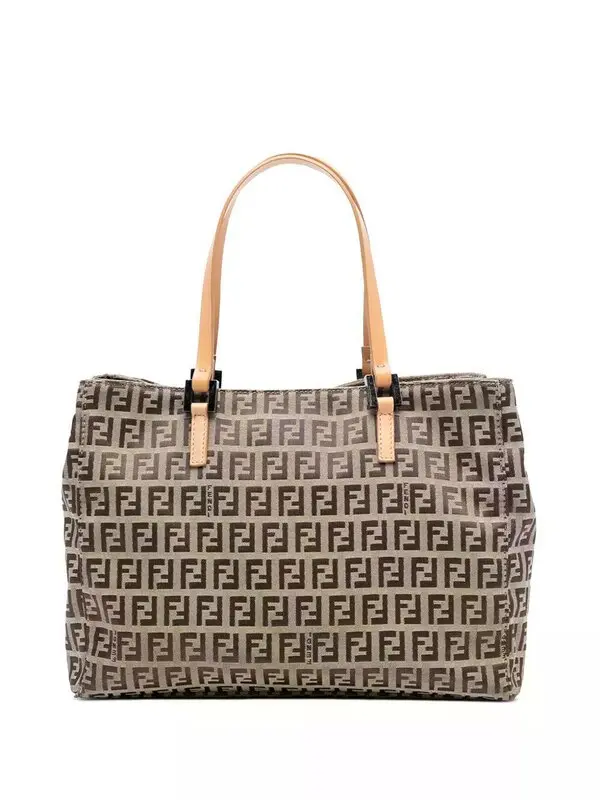 Fendi 2000-2010 Zucchino Canvas Tote Bag - Brown