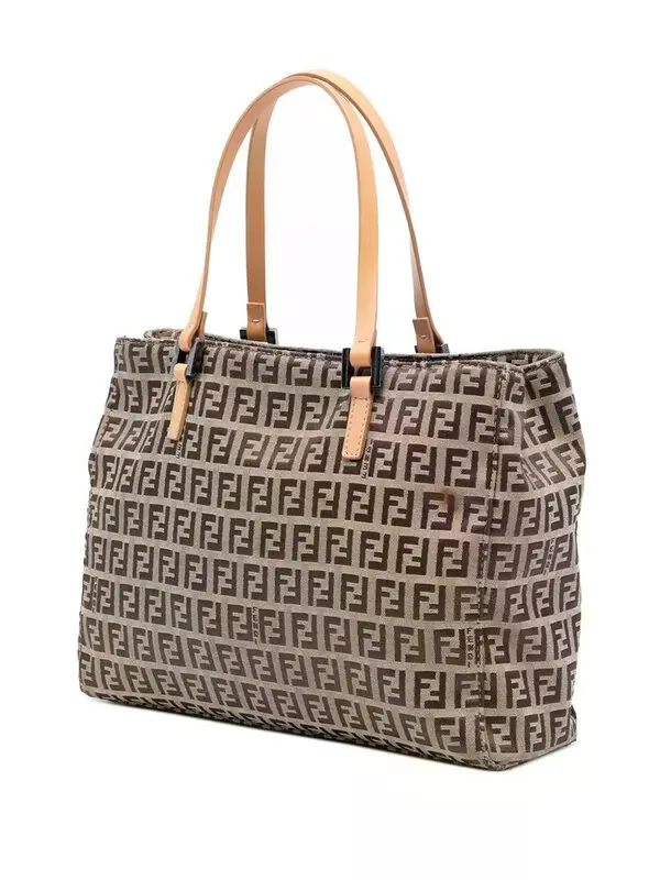 Fendi 2000-2010 Zucchino Canvas Tote Bag - Brown