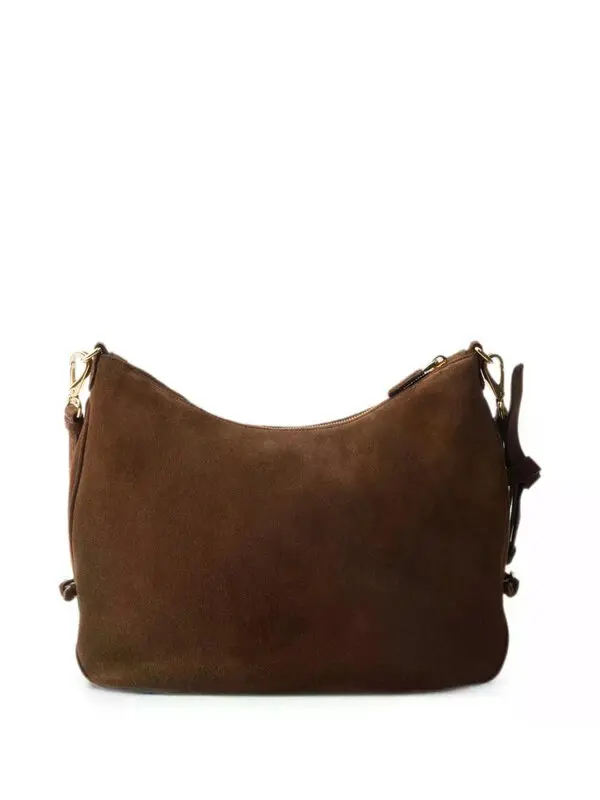 Prada Fold Suede Bag - Brown