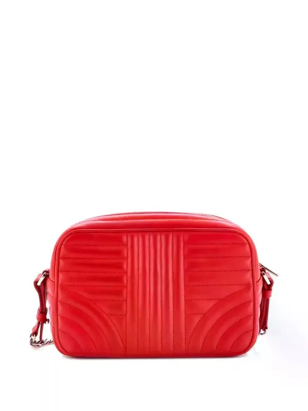 Prada Diagramme Quilted Leather Camera Bag - Red