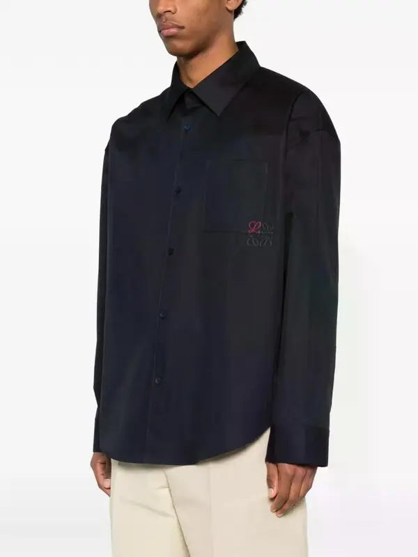 Loewe Logo-embroidery Long-sleeve Shirt
