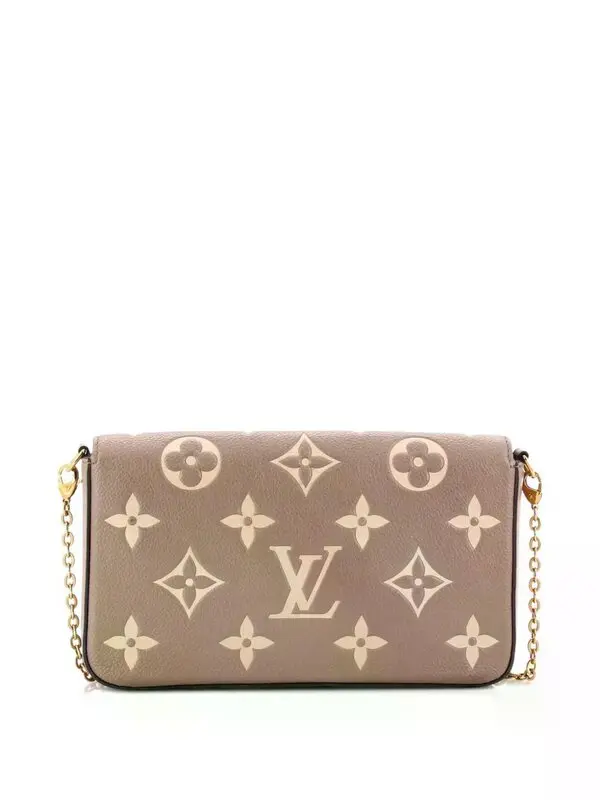 LOUIS VUITTON Felicie Pochette Bicolor Monogram Empreinte Giant Crossbody Bag - Neutrals