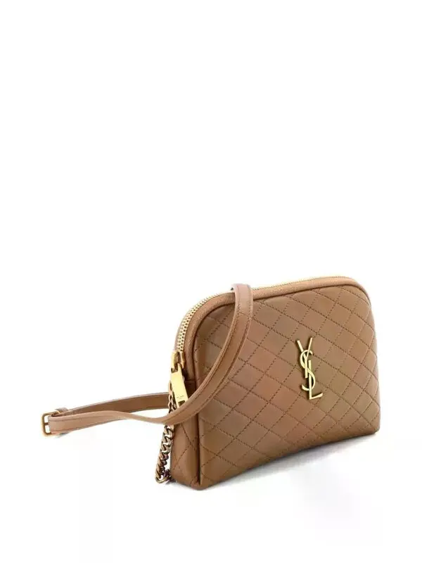 Saint Laurent Gaby Zipped Pouch Quilted Leather Crossbody Bag - Brown