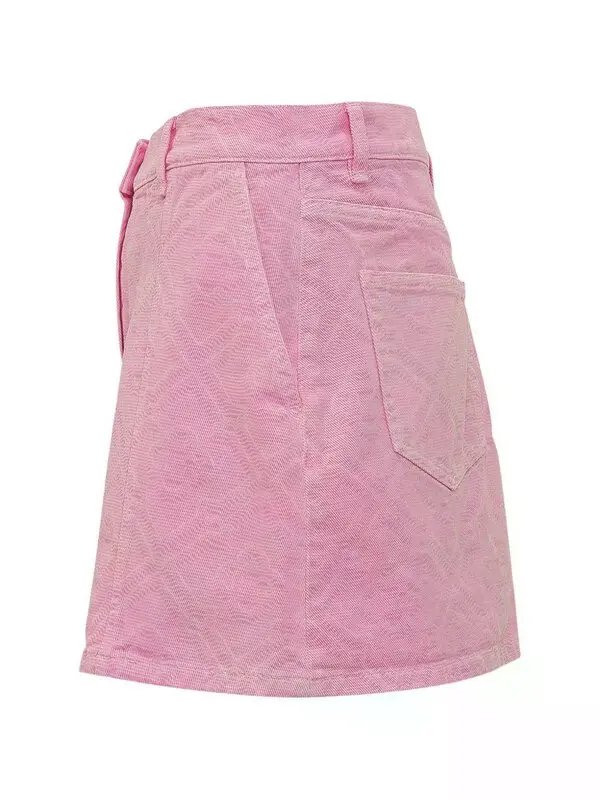 Casablanca Monogram Denim Mini Skirt - Pink