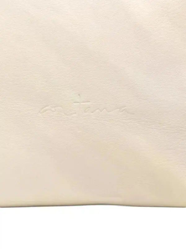 CORTANA Fold-over Leather Clutch - Neutrals