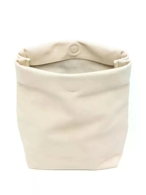 CORTANA Fold-over Leather Clutch - Neutrals