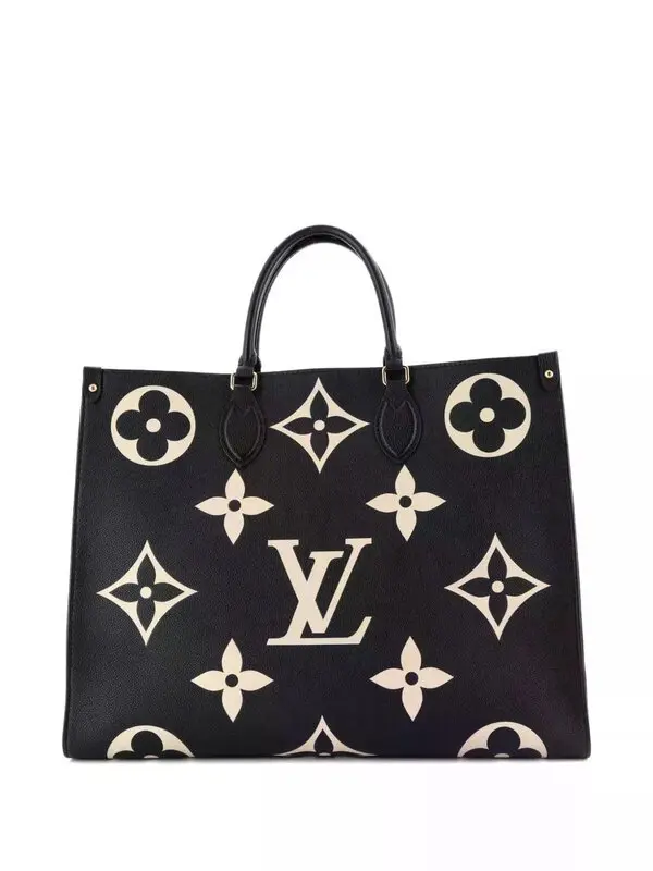 LOUIS VUITTON Onthego Bicolor Monogram Empreinte Giant Gm Tote Bag - Black