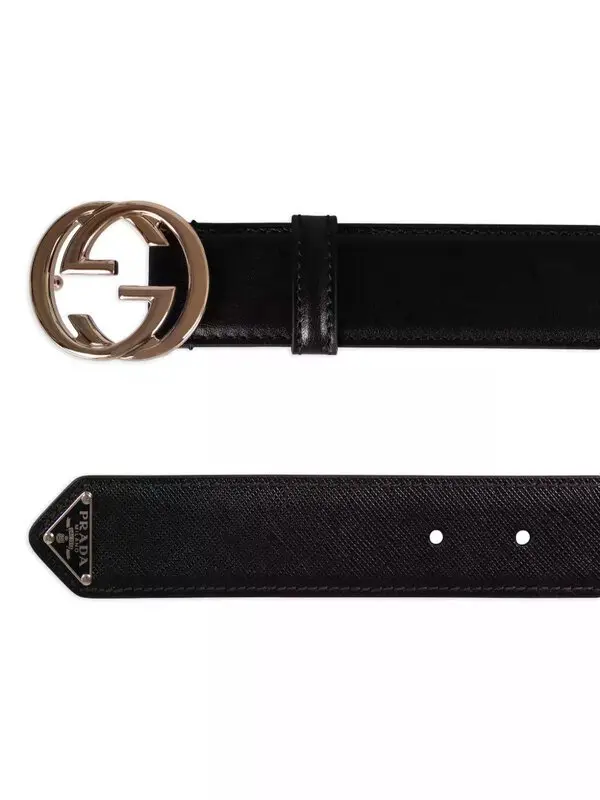 Gucci Logo Buckle Leather Belt
