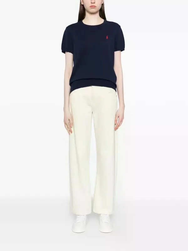 Polo Ralph Lauren Logo-embroidered Knit Top - Blue