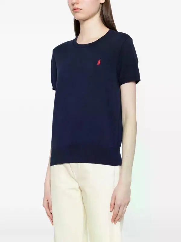 Polo Ralph Lauren Logo-embroidered Knit Top - Blue