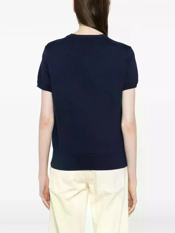 Polo Ralph Lauren Logo-embroidered Knit Top - Blue