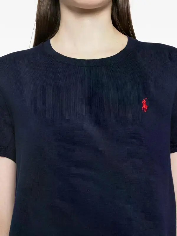 Polo Ralph Lauren Logo-embroidered Knit Top - Blue