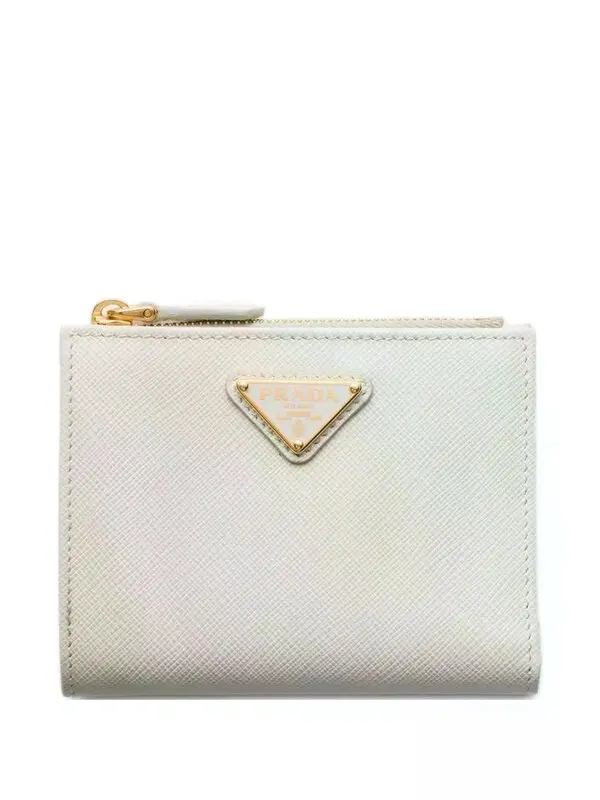 Prada Small Saffiano-leather Wallet - Neutrals