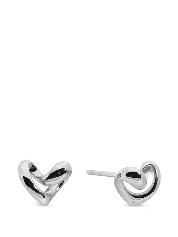 Monica Vinader Small Infinity Heart Stud Earrings - Silver