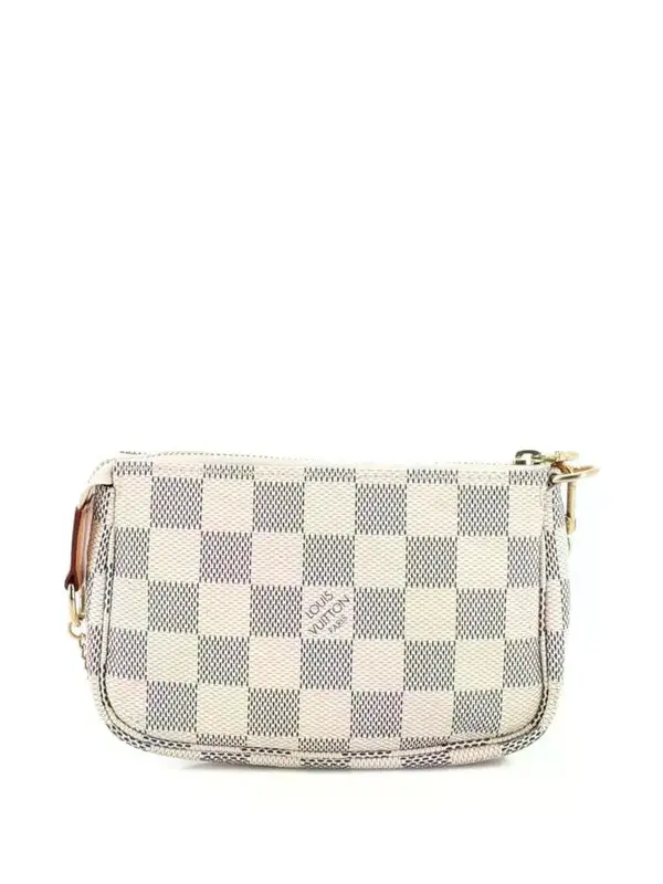 LOUIS VUITTON Damier Pochette Accessoires Mini Clutch - White