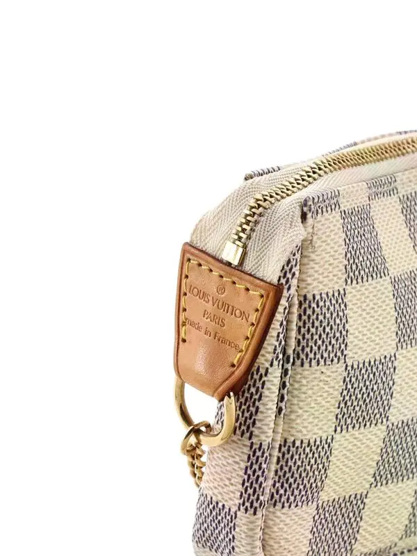 LOUIS VUITTON Damier Pochette Accessoires Mini Clutch - White