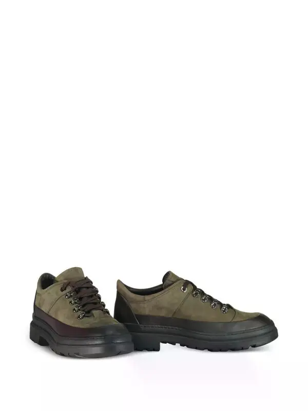 MOORER Roque Leather Lace-up Hiking Boots - Green