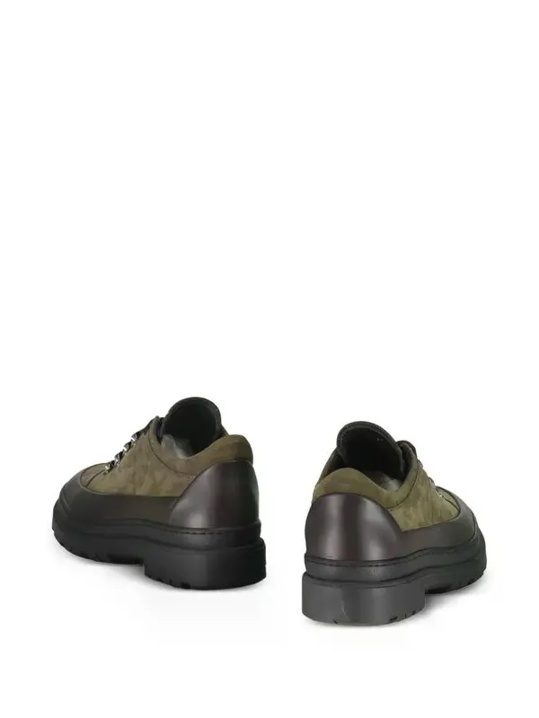 MOORER Roque Leather Lace-up Hiking Boots - Green