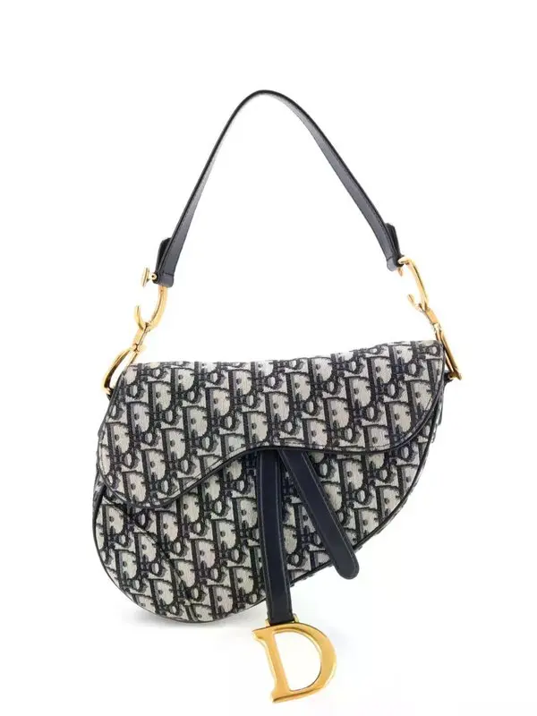 Dior Saddle Handbag Oblique Canvas Medium - Blue