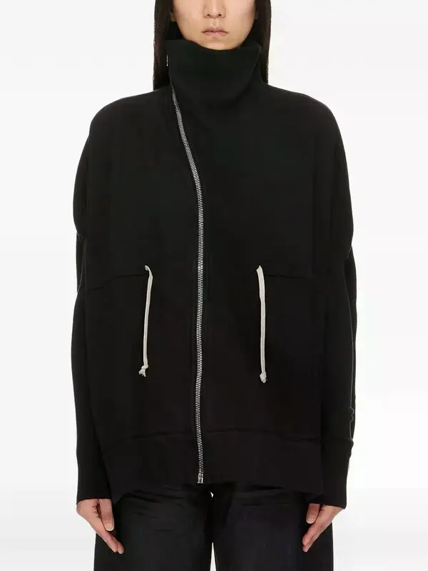 Rick Owens Zip-up Funnel-neck Sweater - Black