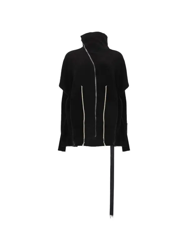 Rick Owens Zip-up Funnel-neck Sweater - Black
