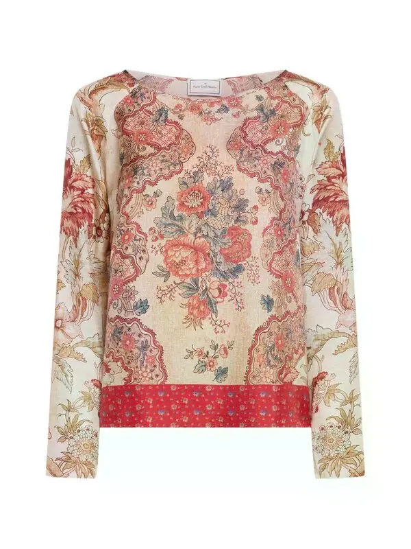 PIERRE-LOUIS MASCIA Floral Tapestry Print Longsleeve Shirt - Neutrals