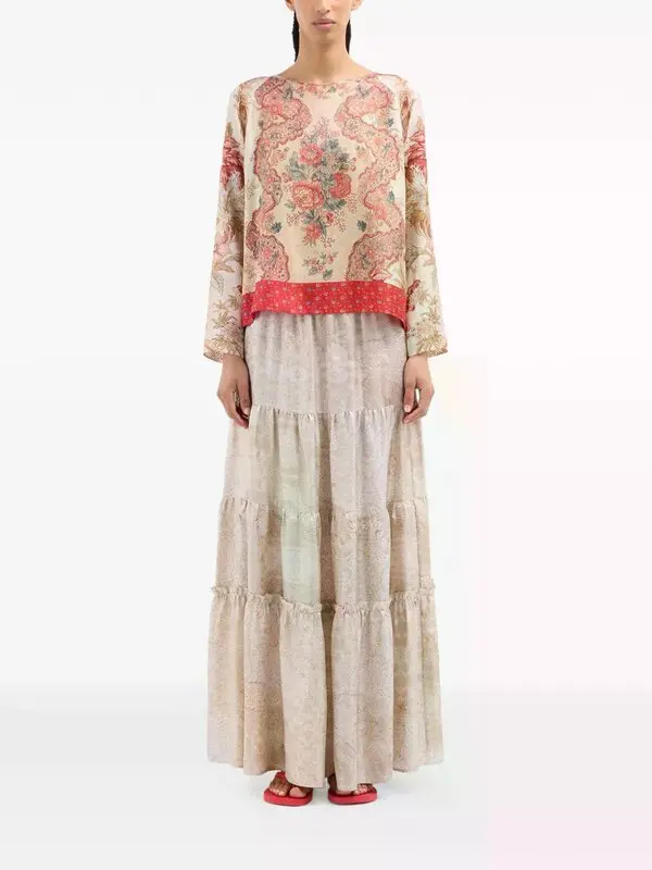 PIERRE-LOUIS MASCIA Floral Tapestry Print Longsleeve Shirt - Neutrals