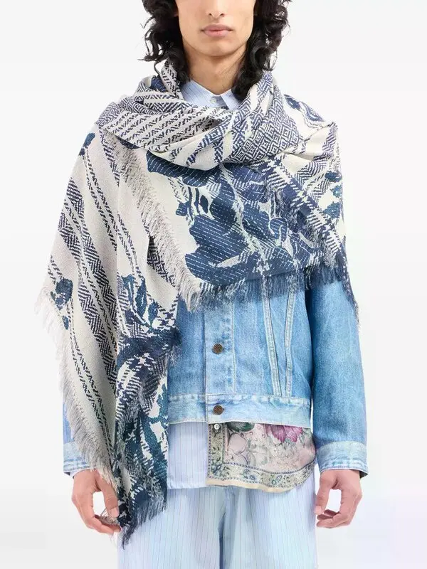 PIERRE-LOUIS MASCIA Aloeuw Geometric Floral Silk Scarf
