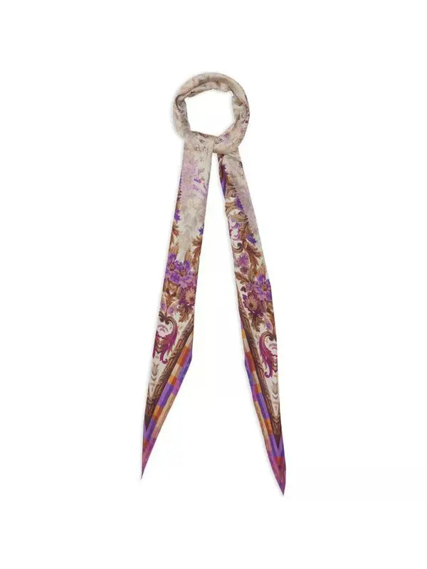 PIERRE-LOUIS MASCIA Aloeuw Floral-print Scarf - Neutrals