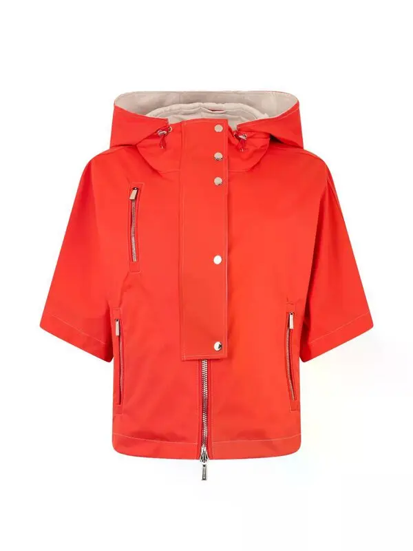 MOORER Short-sleeve Hooded Jacket - Red