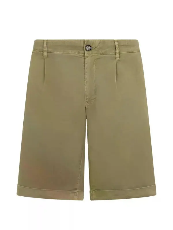 MOORER Bermuda Pleated Shorts - Green