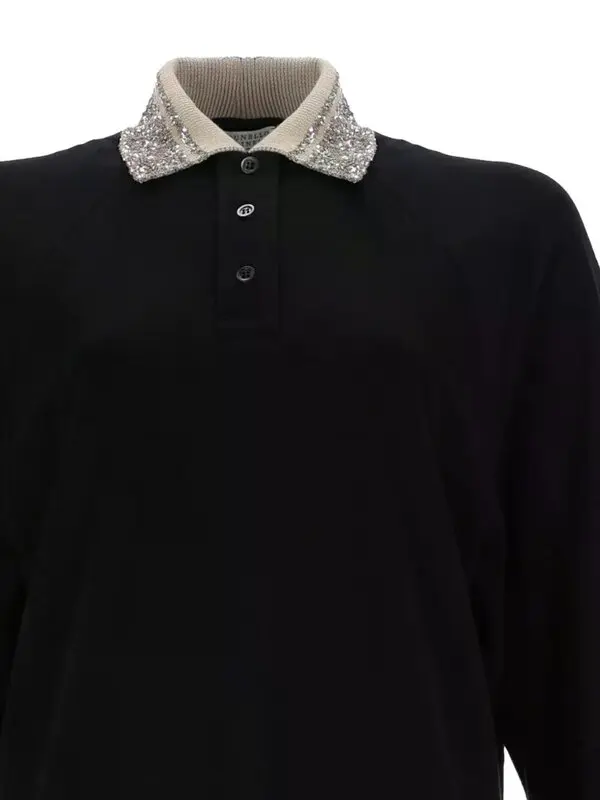 Brunello Cucinelli Buttoned Embellished Polo Shirt