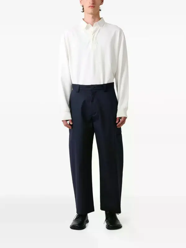 Studio Nicholson Alyk Ribbed Polo Shirt - Blue