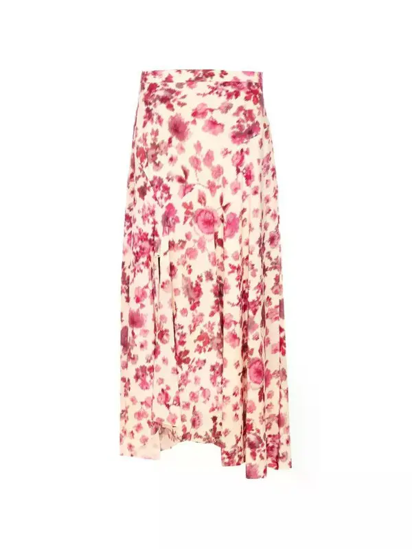 Isabel Marant Floral Print Slit Midi Skirt