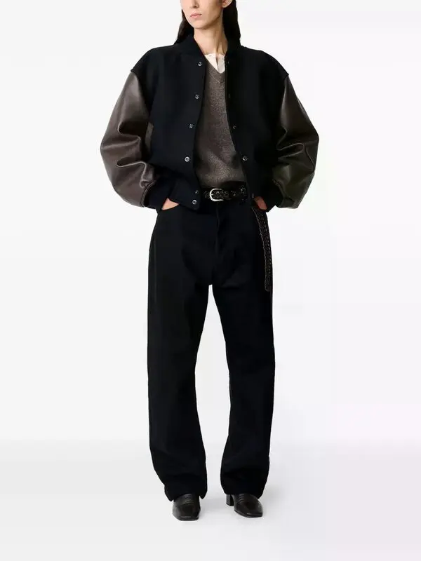 Studio Nicholson Alph Leather-sleeve Bomber Jacket