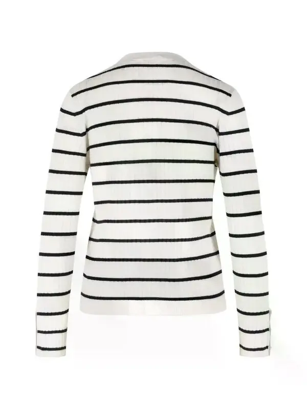 Max Mara Striped V-neck Cardigan - White