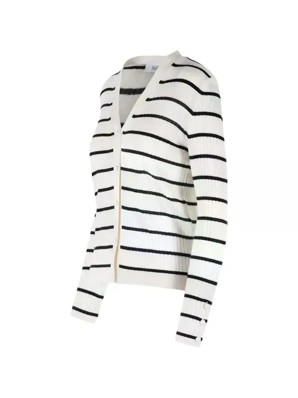 Max Mara Striped V-neck Cardigan - White