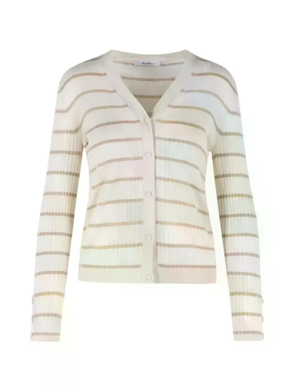 Max Mara Pedale Striped V-neck Cardigan - Neutrals