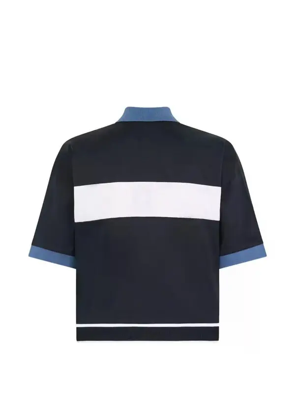 MOORER Striped Polo Shirt - Blue