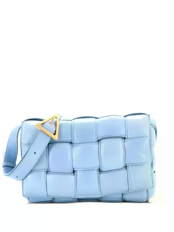 Bottega Veneta Cassette Padded Maxi Intrecciato Leather Crossbody Bag - Blue