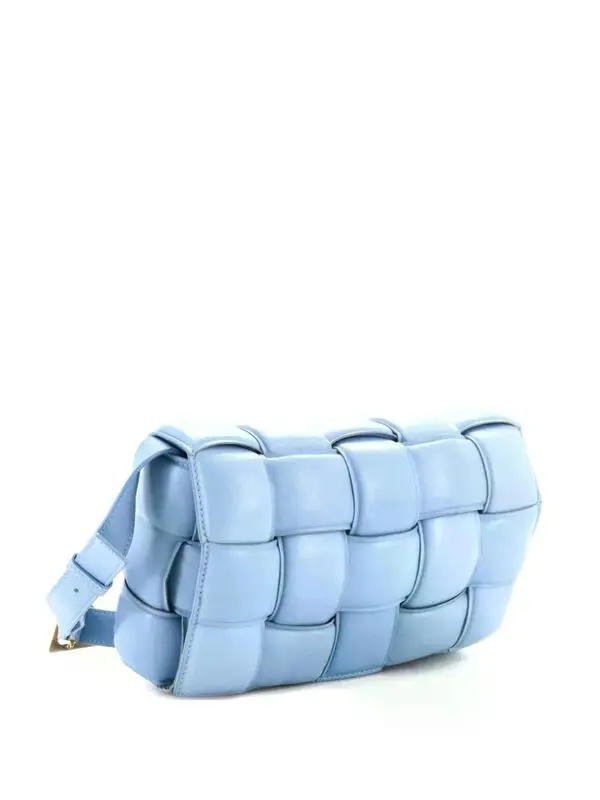 Bottega Veneta Cassette Padded Maxi Intrecciato Leather Crossbody Bag - Blue